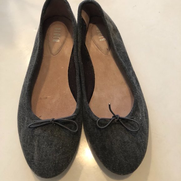 Bloch | Shoes | Vintage Bloch Grey Denim Ballet Flats | Poshmark